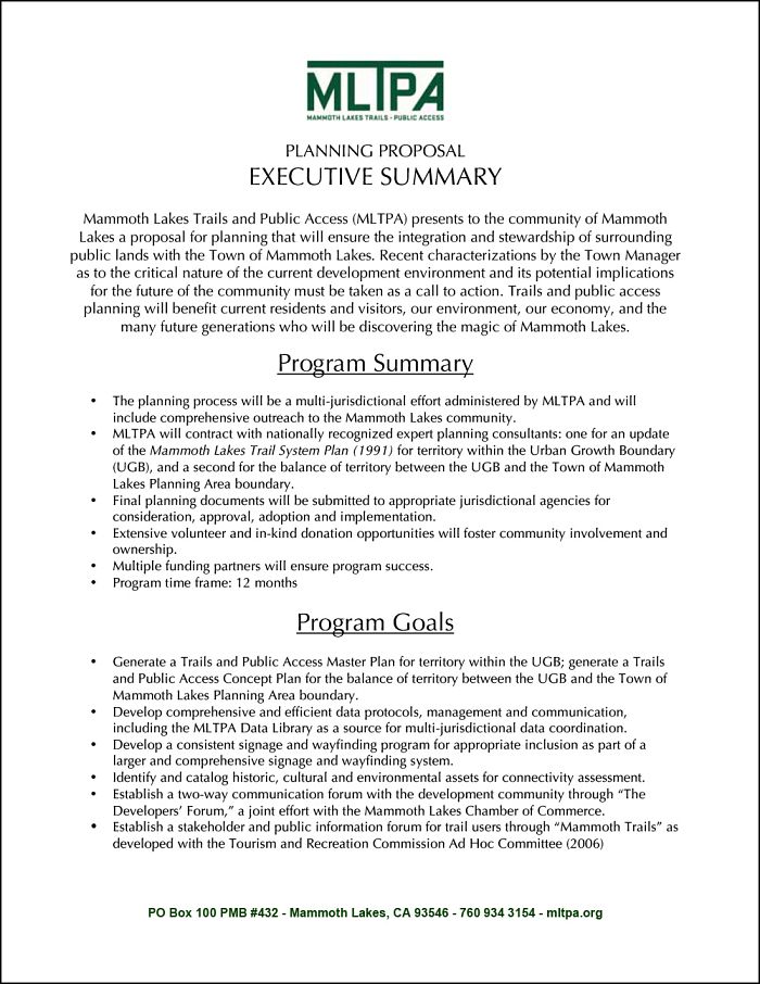 MLTPA Trails Planning Proposal